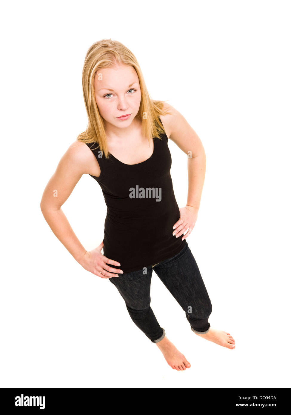 Young woman from above Stock Photo - Alamy