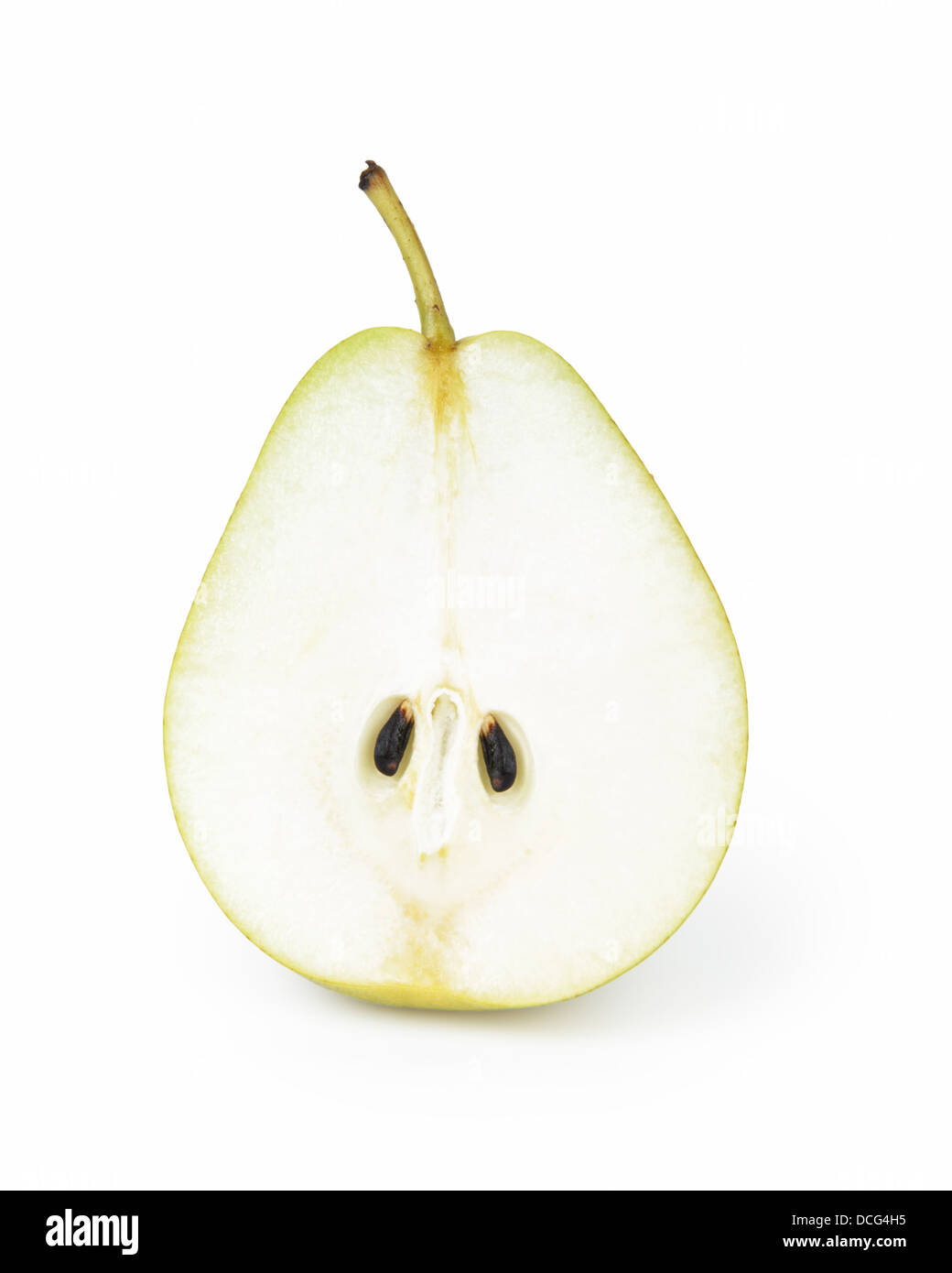 half of williams pear, isolated on white background Stock Photo - Alamy