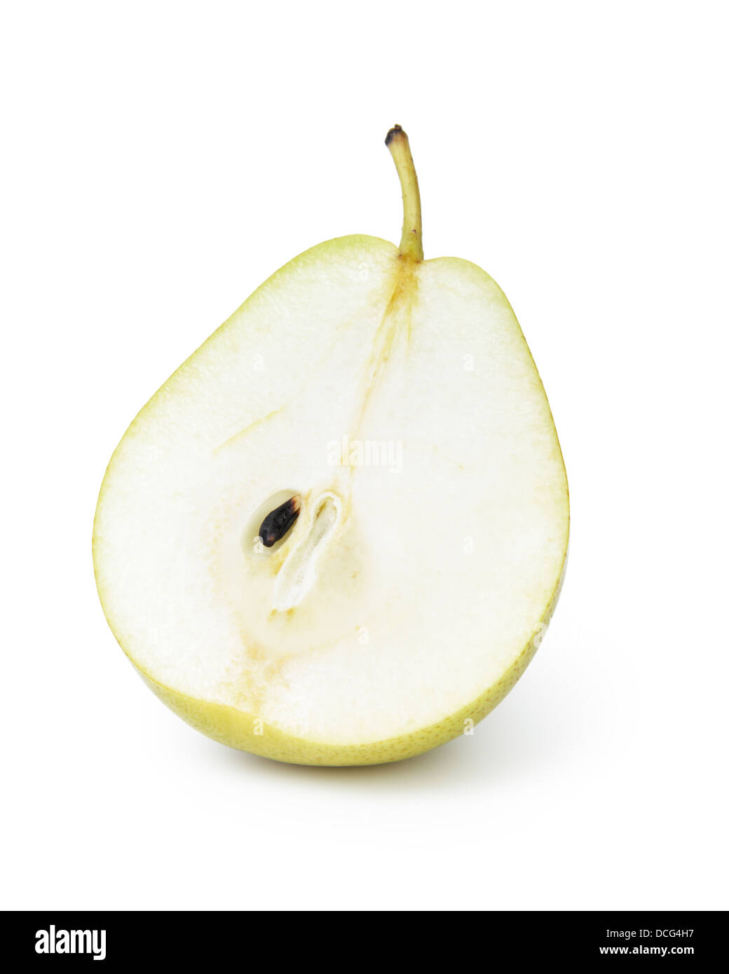 half of williams pear, isolated on white background Stock Photo - Alamy
