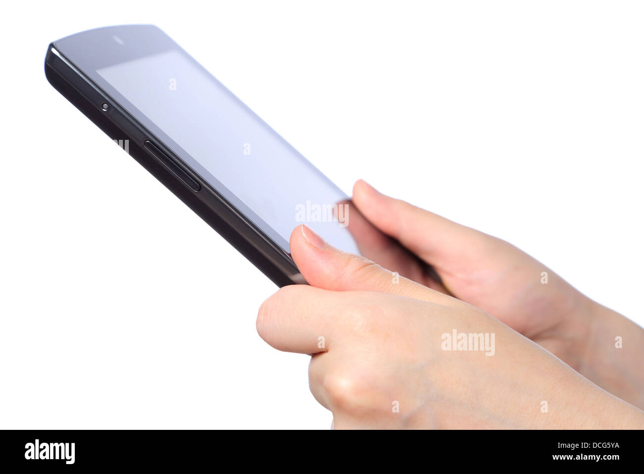 Hand holding tablet pc Stock Photo - Alamy