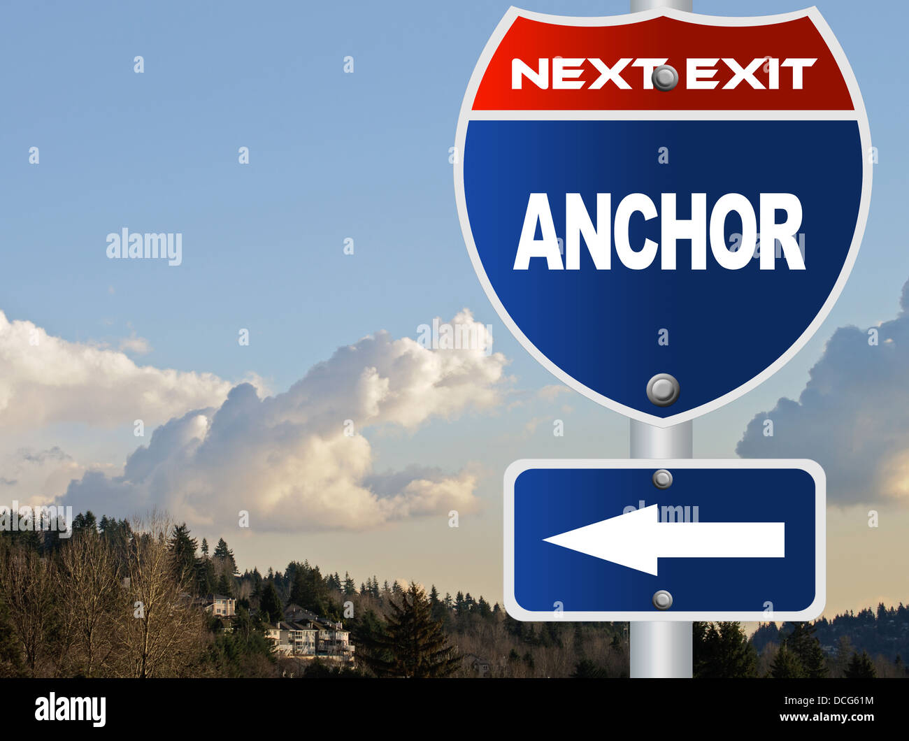 Anchor road sign Stock Photo - Alamy