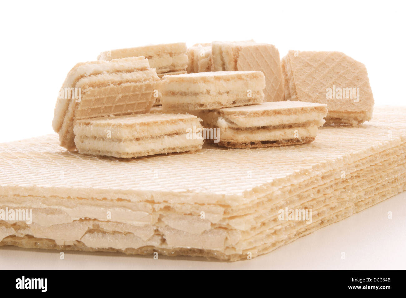 home made wafers with vanilla cream Stock Photo - Alamy