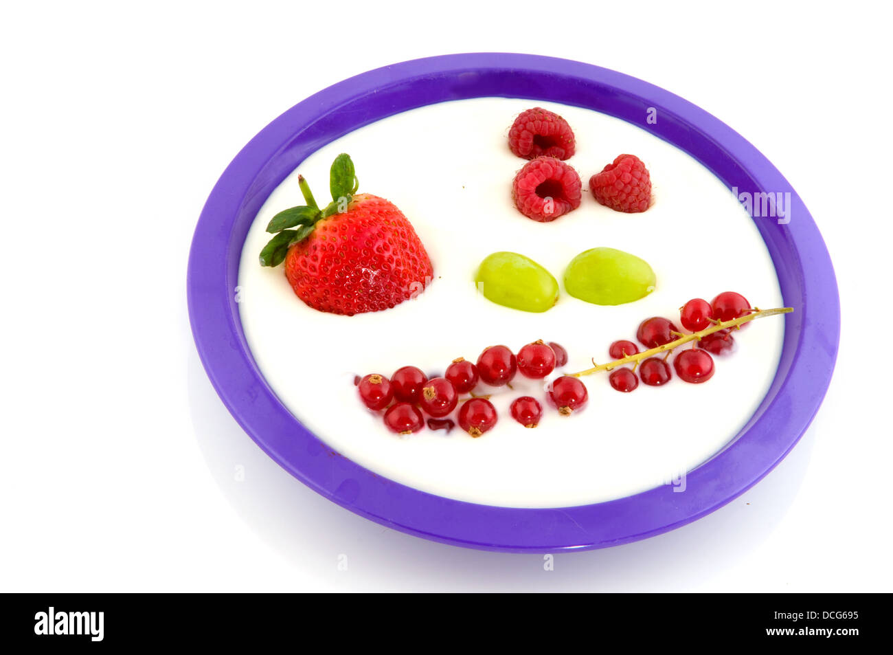 Yogurt with fresh fruit Stock Photo - Alamy