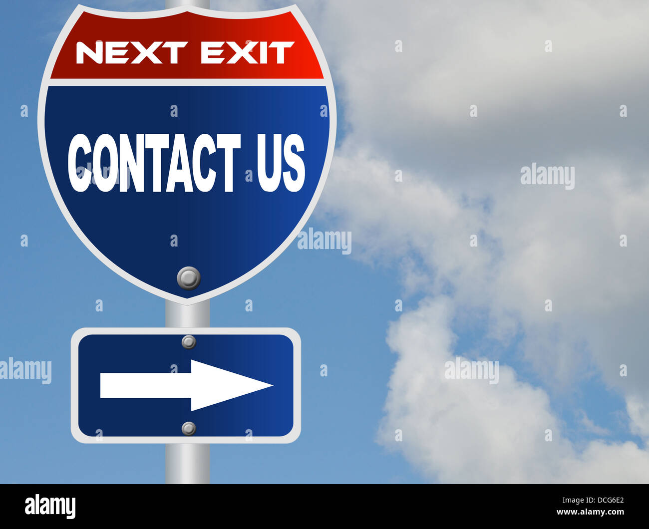 Contact us road sign Stock Photo - Alamy