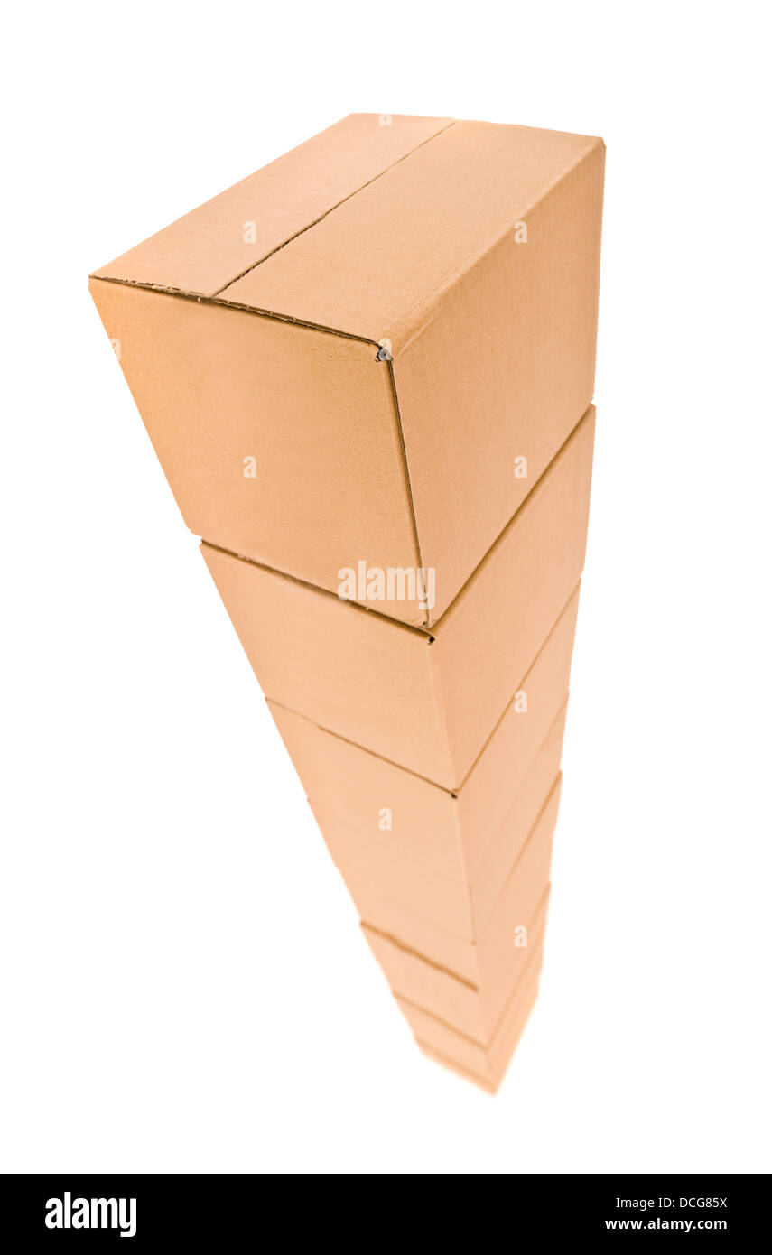 Tower of Cardboard Boxes Stock Photo - Alamy