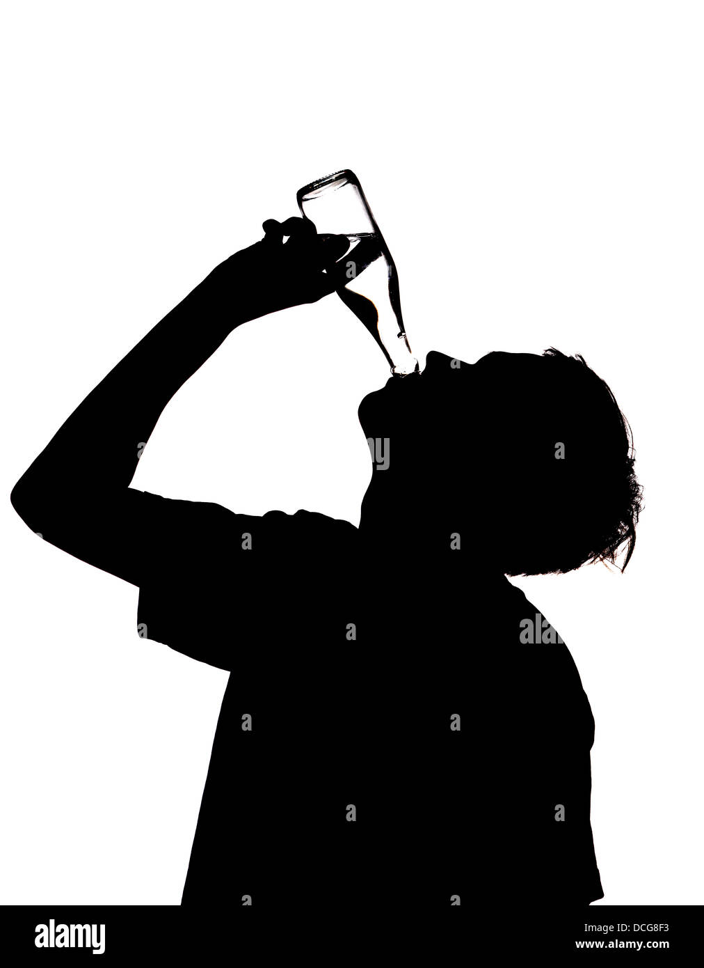 silhouette of a man drinking Stock Photo - Alamy