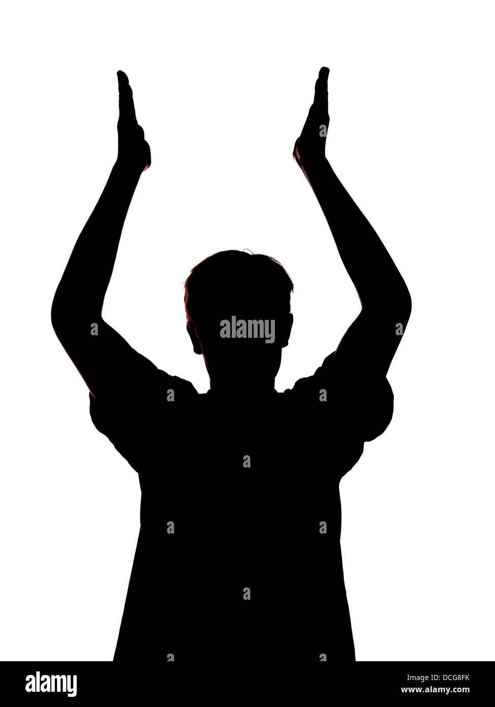 Silhouette man clapping hi-res stock photography and images - Alamy