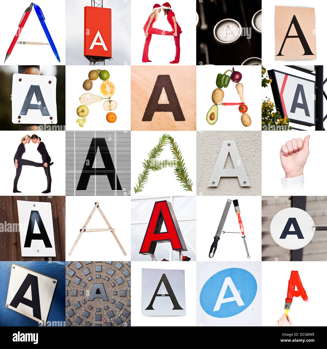 Collage of Letter A Stock Photo - Alamy