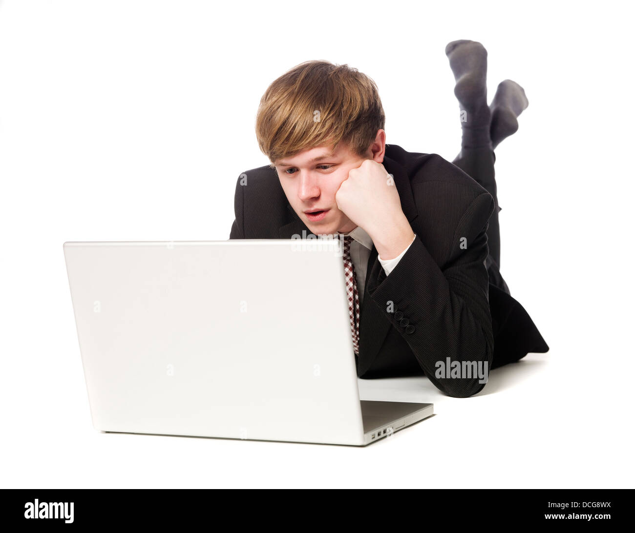 Man with computer Stock Photo - Alamy