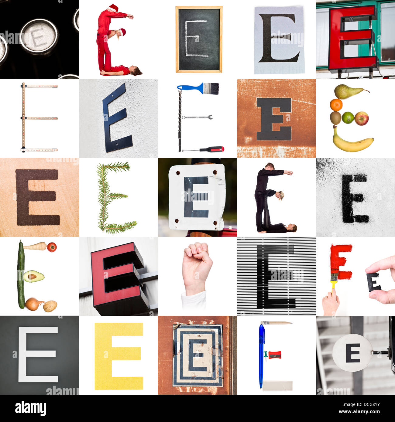 Collage of Letter E Stock Photo - Alamy