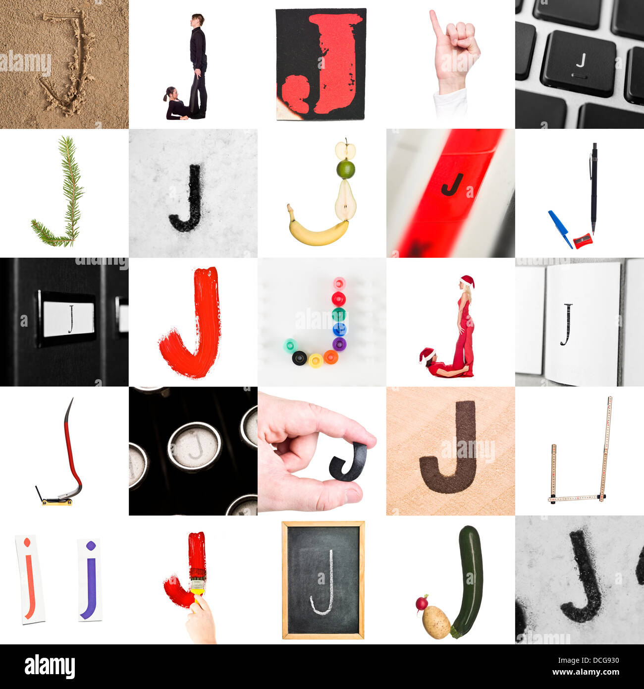 Collage of Letter J Stock Photo - Alamy