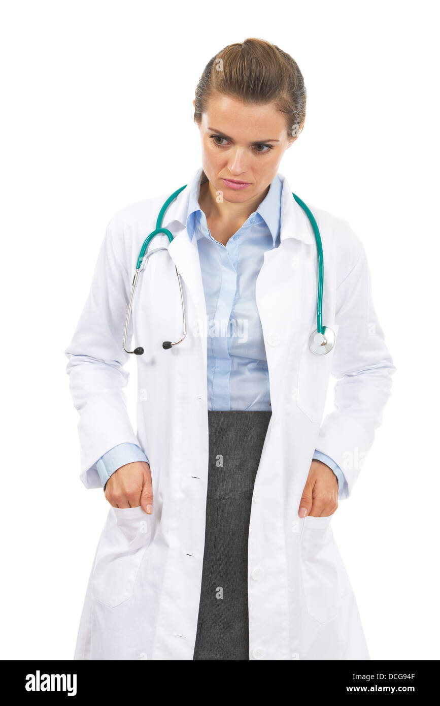Portrait of concerned doctor woman Stock Photo - Alamy