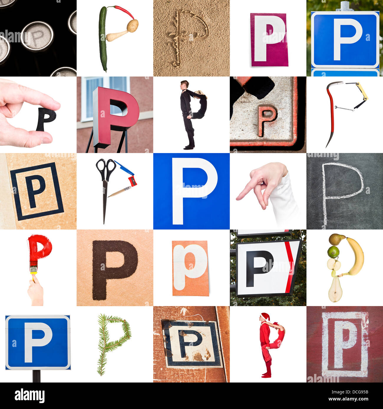 Collage of Letter P Stock Photo - Alamy