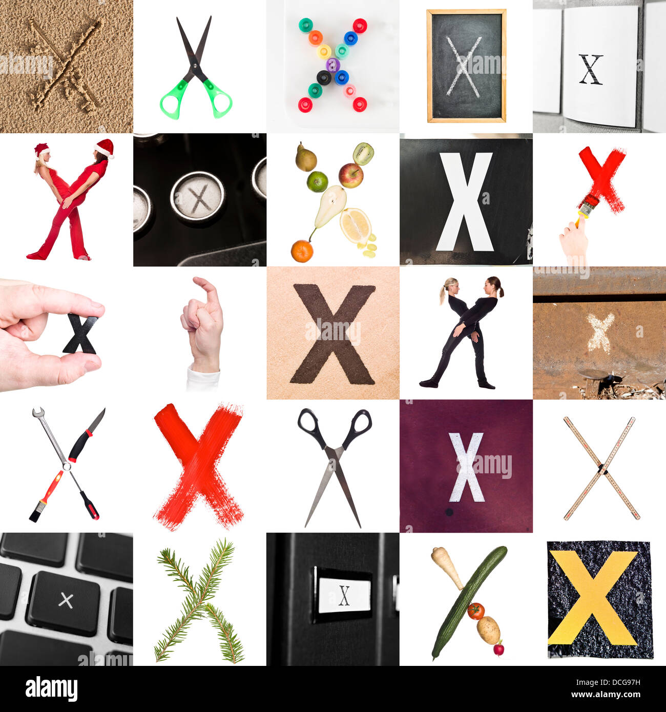 Collage of Letter X Stock Photo - Alamy