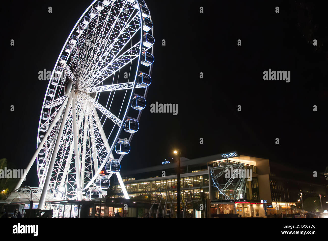 The Wheel of Brisbane at night, Southbank, Brisbane Stock Photo - Alamy