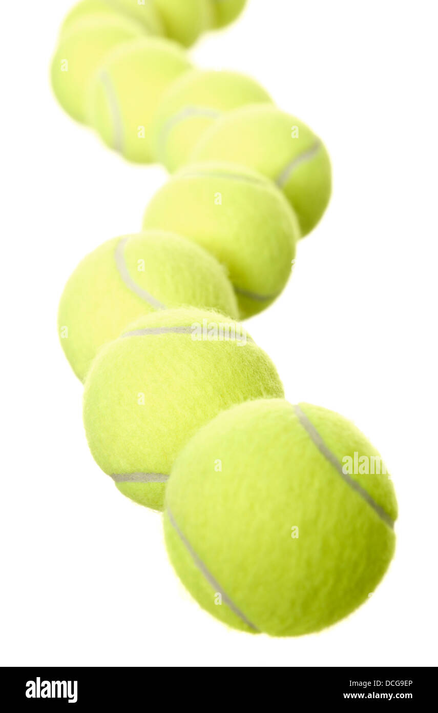 Tennis Balls in a row Stock Photo - Alamy