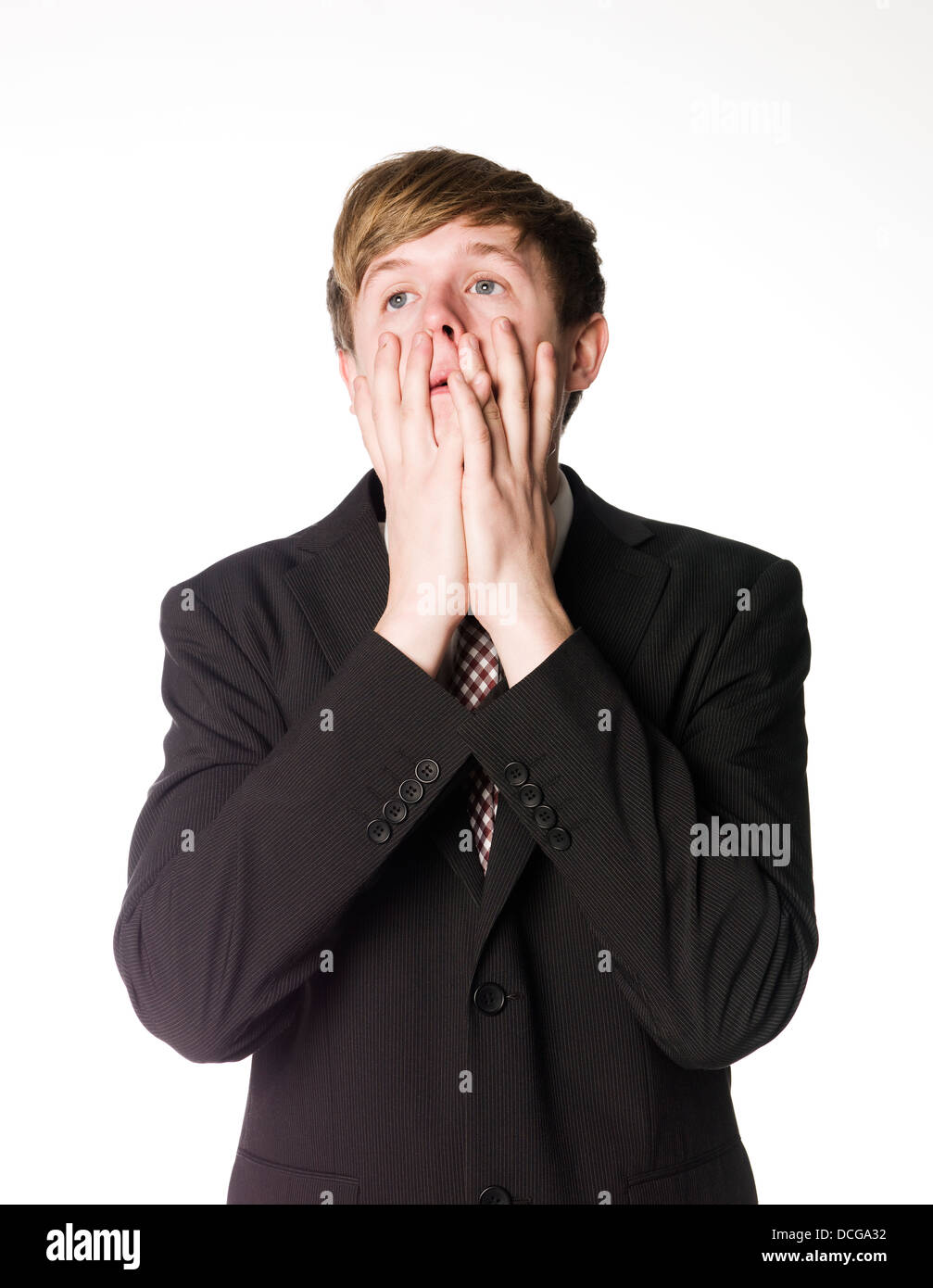Horrified young man Stock Photo - Alamy