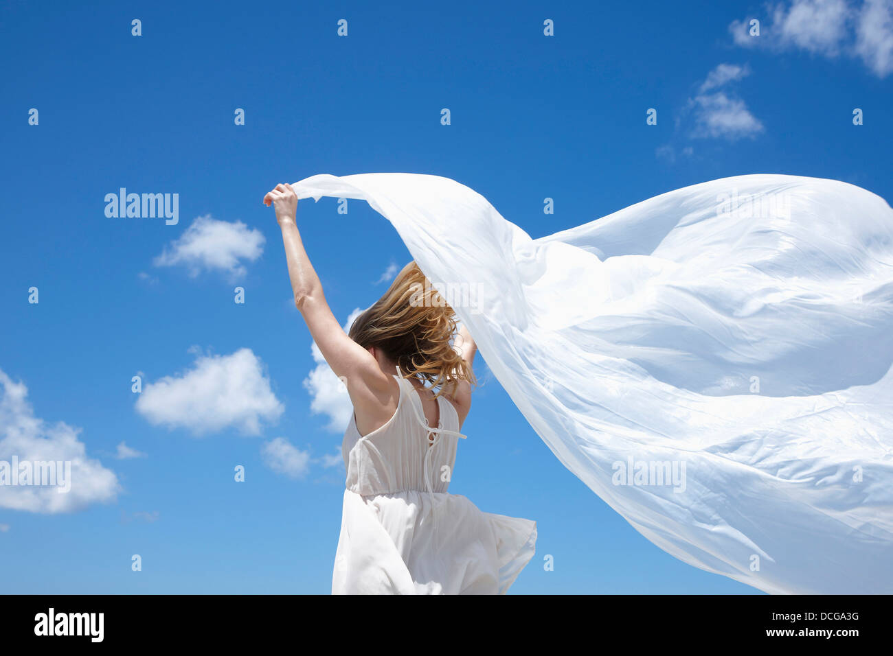 Woman bright white cloth hi-res stock photography and images - Alamy