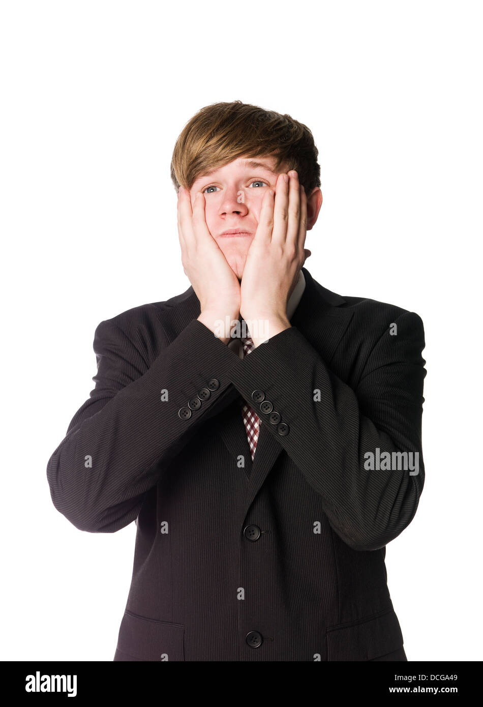 Horrified young man Stock Photo - Alamy