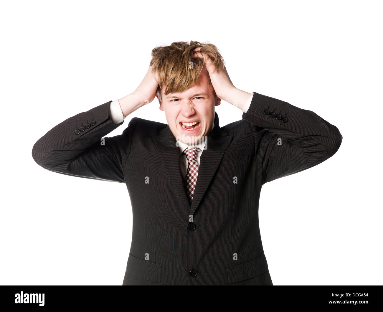 Horrified young man Stock Photo - Alamy