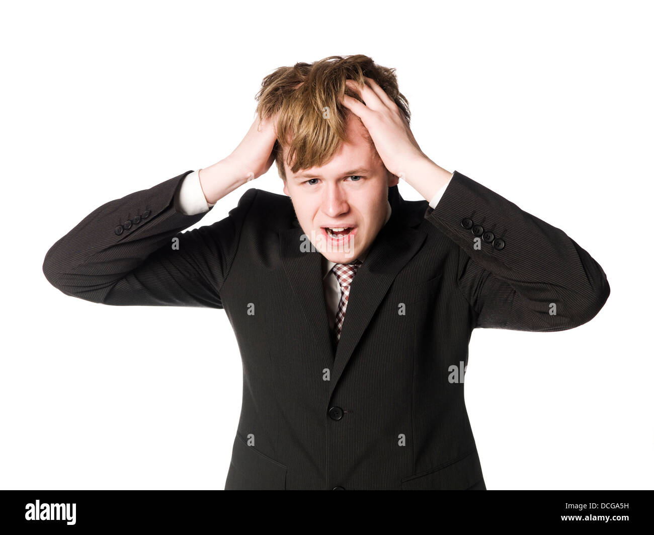 Horrified young man Stock Photo - Alamy