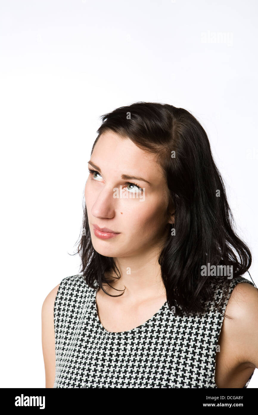 Woman looking up Stock Photo - Alamy