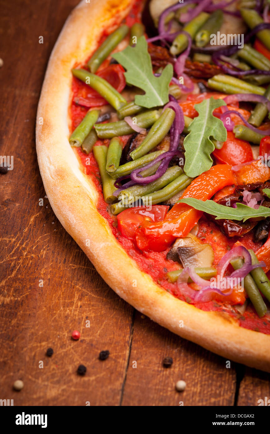 pizza on table Stock Photo - Alamy