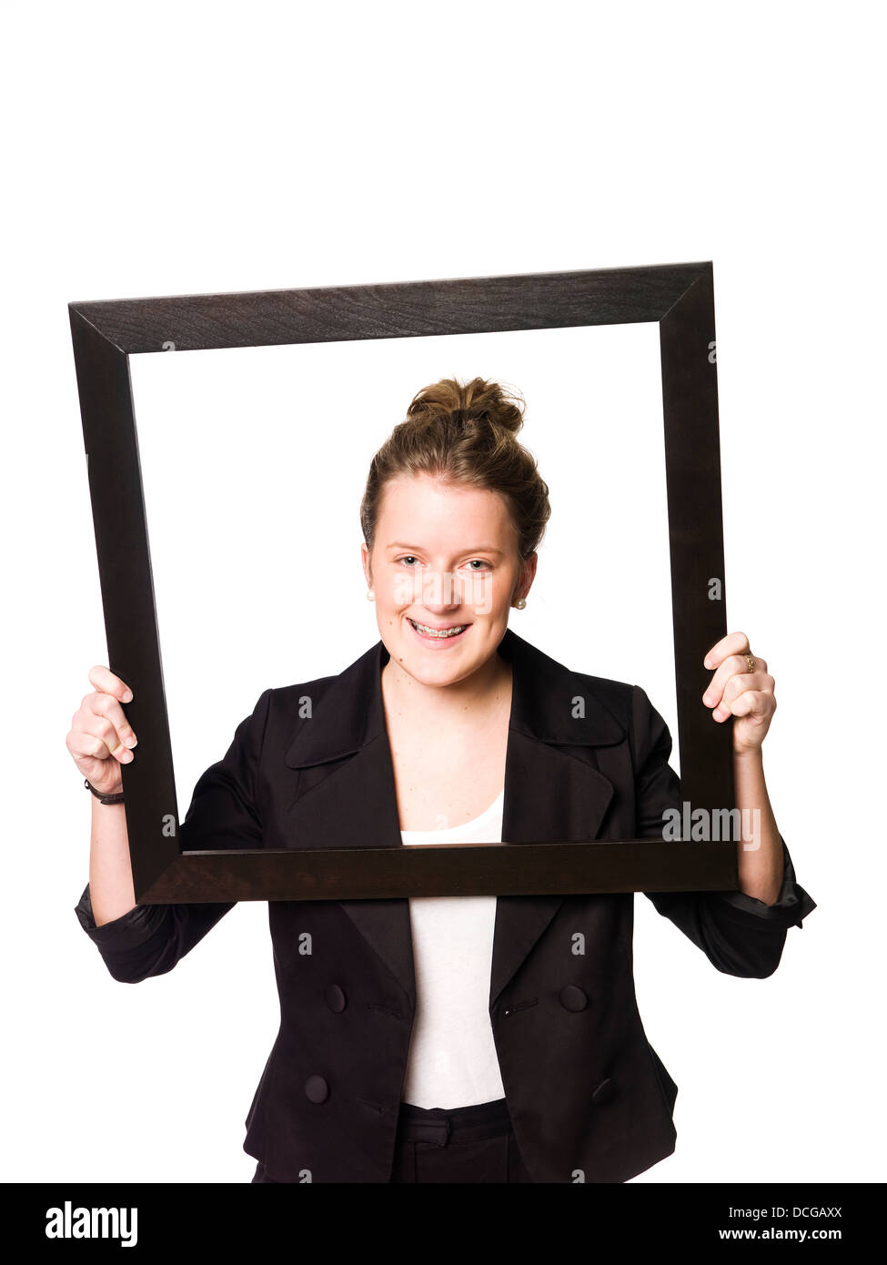 Woman in a frame Stock Photo - Alamy