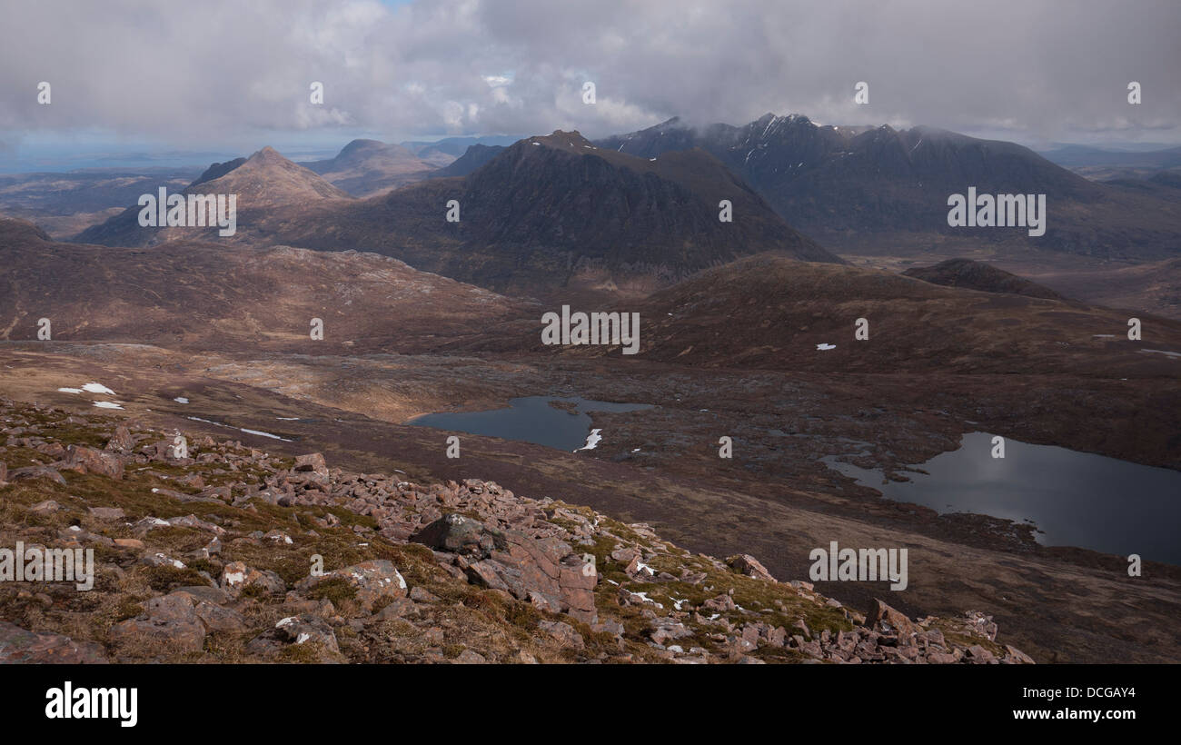 Summit view from Ruadh Stac Mor looking towards the mountains An ...