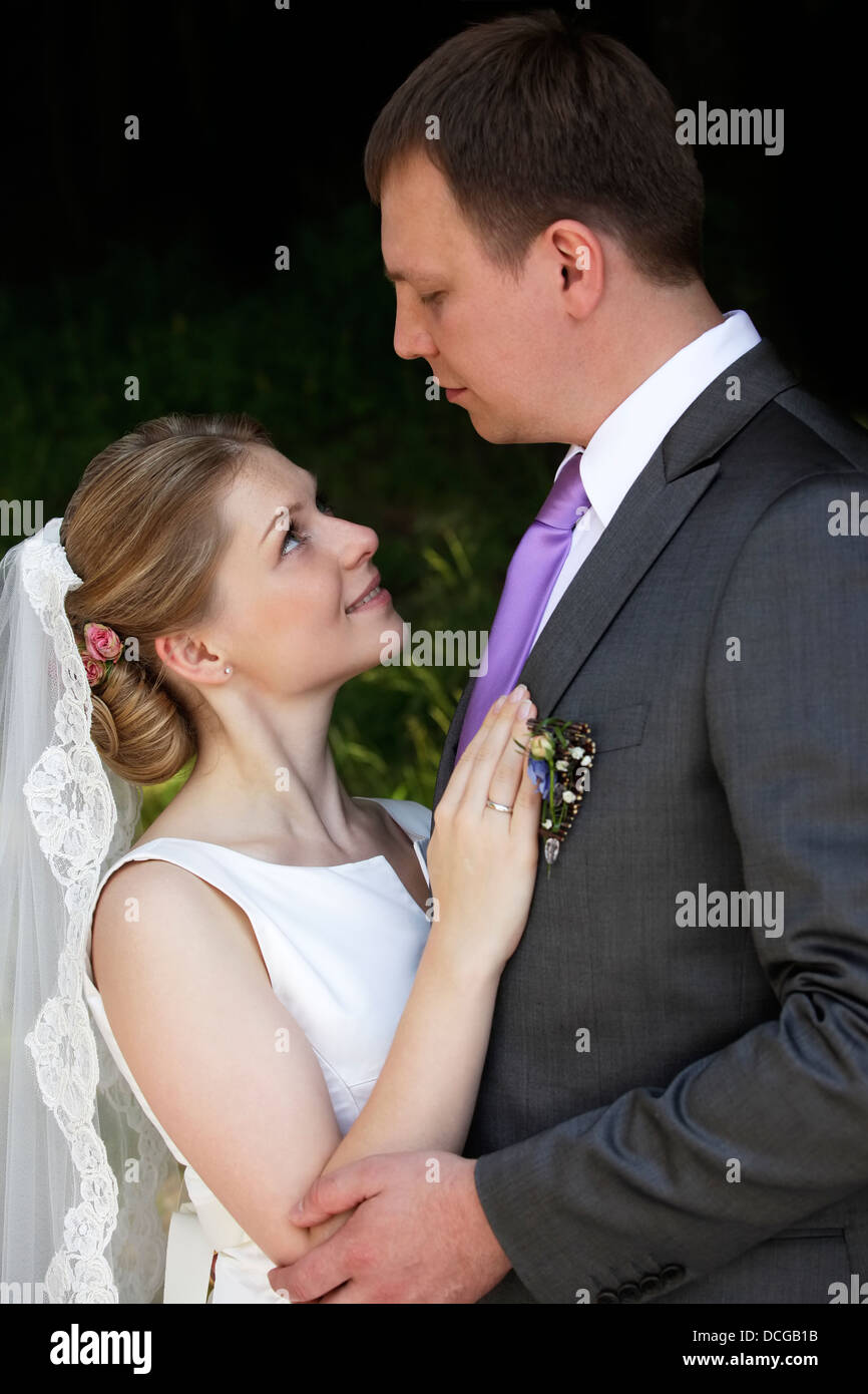 Groom and bride Stock Photo - Alamy