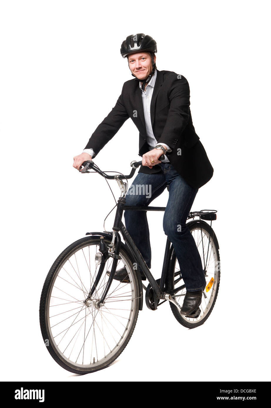 Man with bike Stock Photo - Alamy
