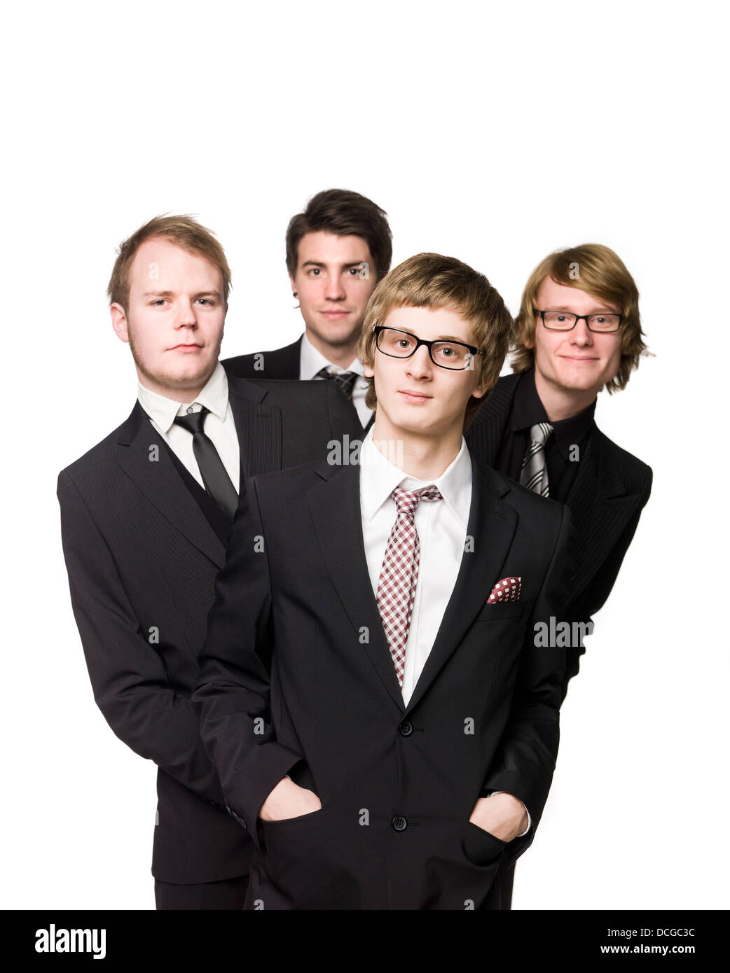 Four men with suits Stock Photo - Alamy