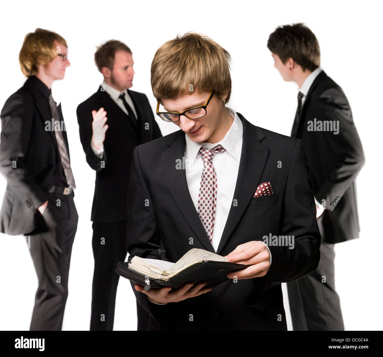 Man watching his calender Stock Photo - Alamy