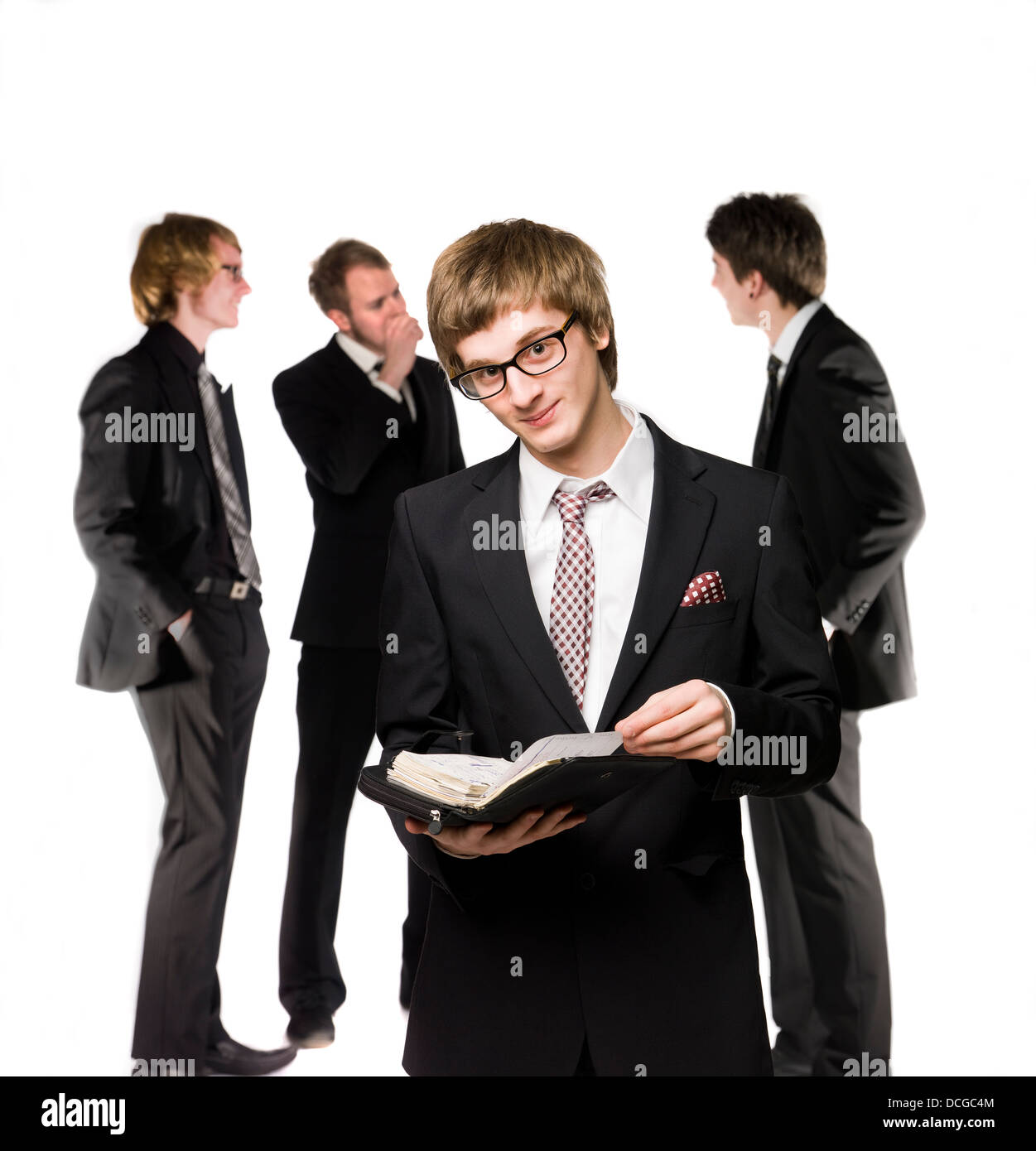 Man watching his calender Stock Photo - Alamy