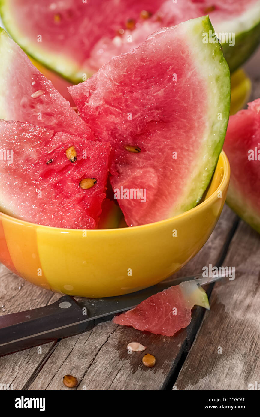 sliced ripe watermelon Stock Photo - Alamy