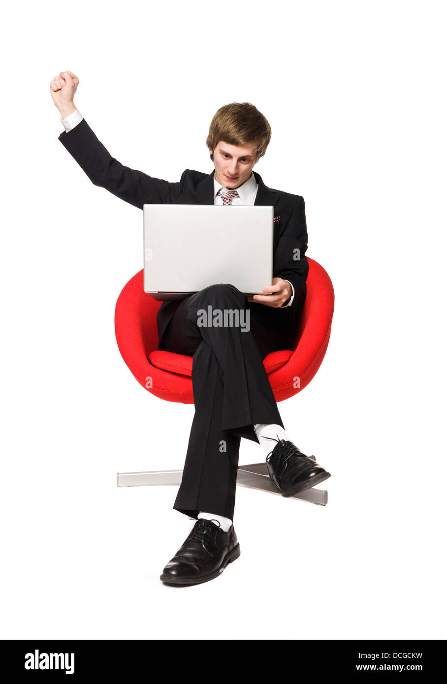 A happy boy with a laptop Stock Photo - Alamy