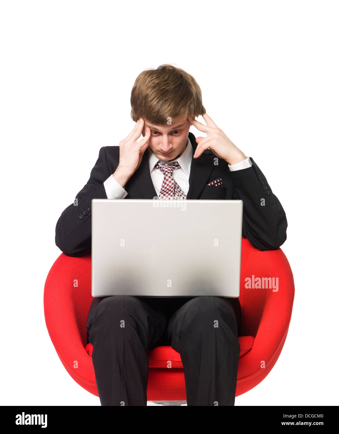A depressed man with a laptop Stock Photo - Alamy