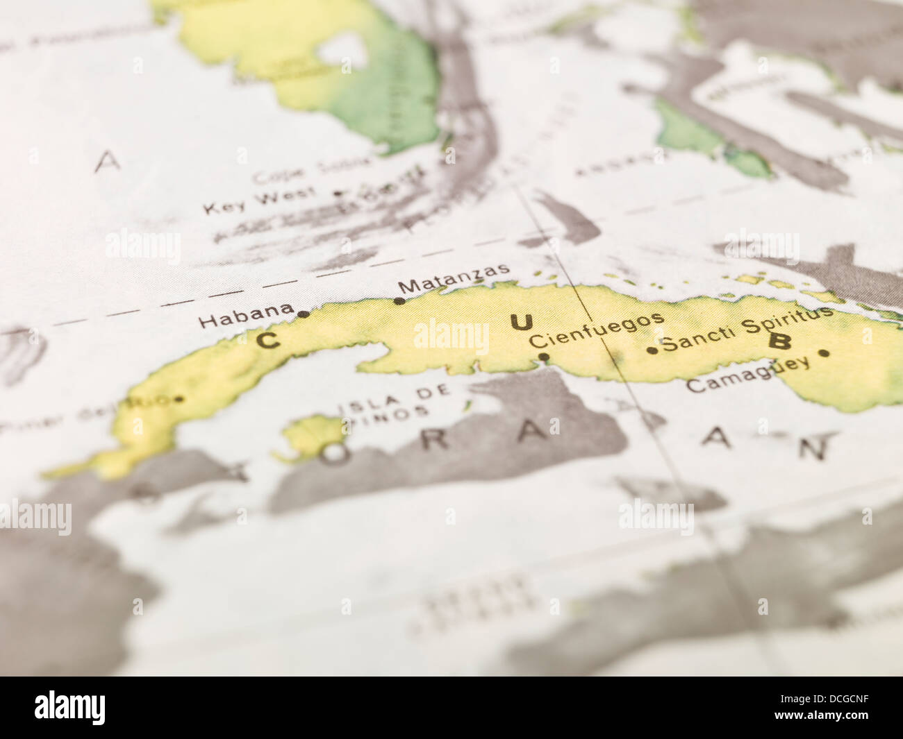 Cuba road map hi-res stock photography and images - Alamy
