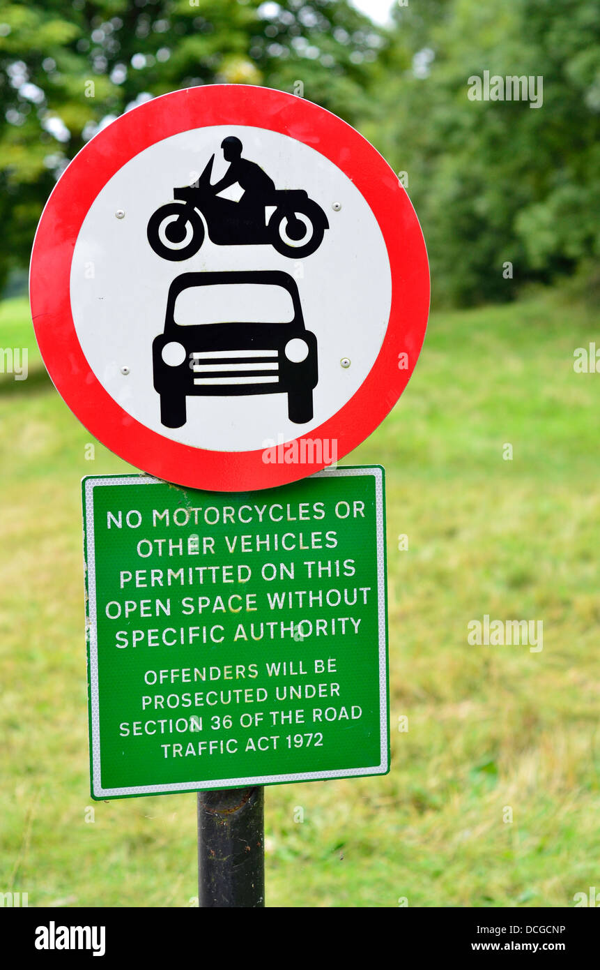 Sign no motorcycles or vehicles permitted bristol england uk Stock ...