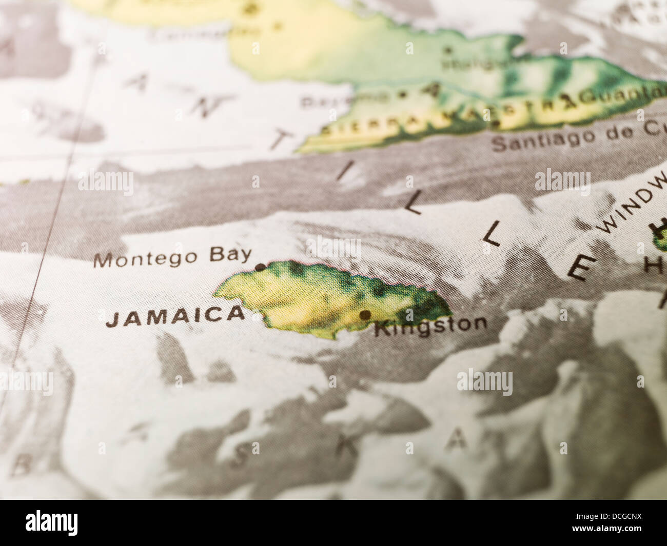Jamaica road map hi-res stock photography and images - Alamy