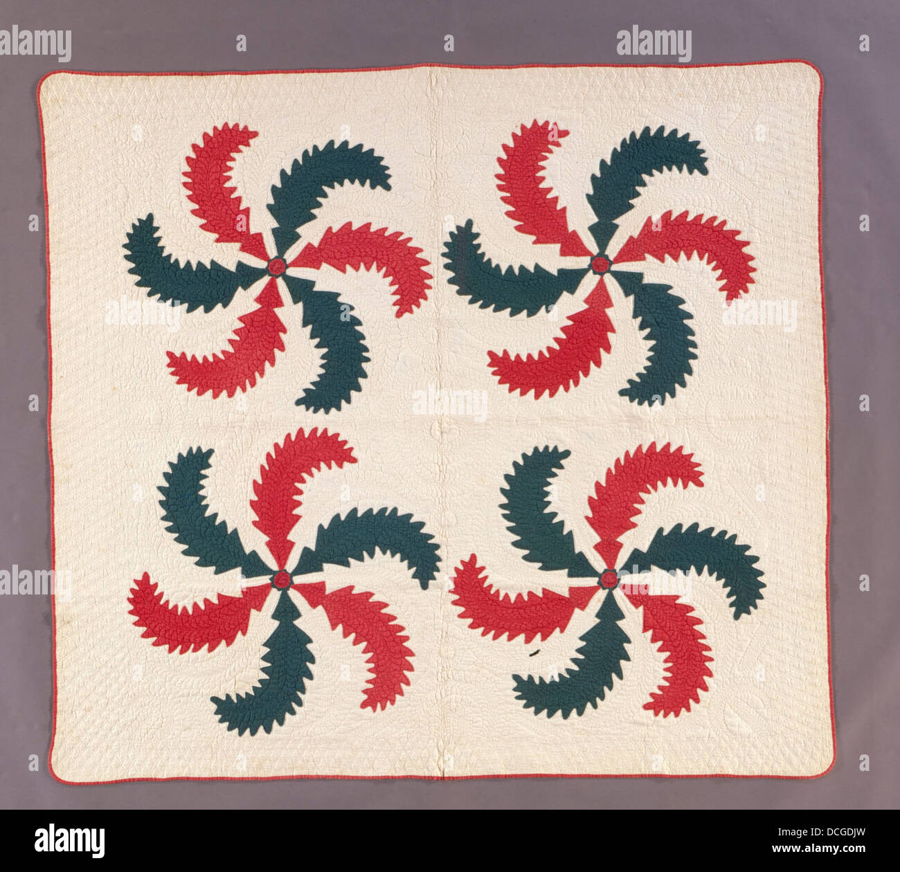 The 'Princess Feather' variation quilt, displayed at LACMA, showcases ...