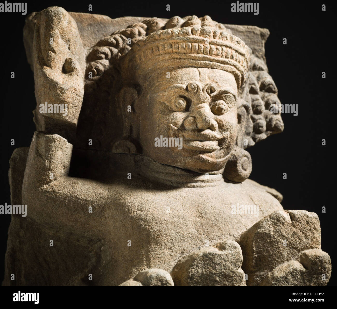 This artwork depicts Rahu, the demon of eclipses, a key figure in Hindu ...