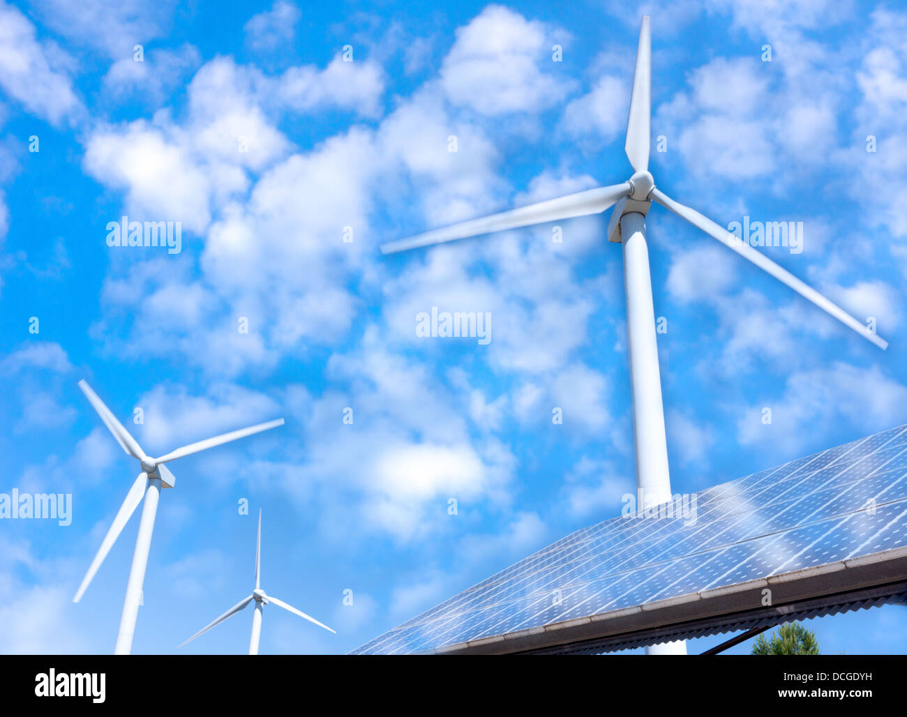 Renewable resource technologies: wind turbines and solar cells in wind ...