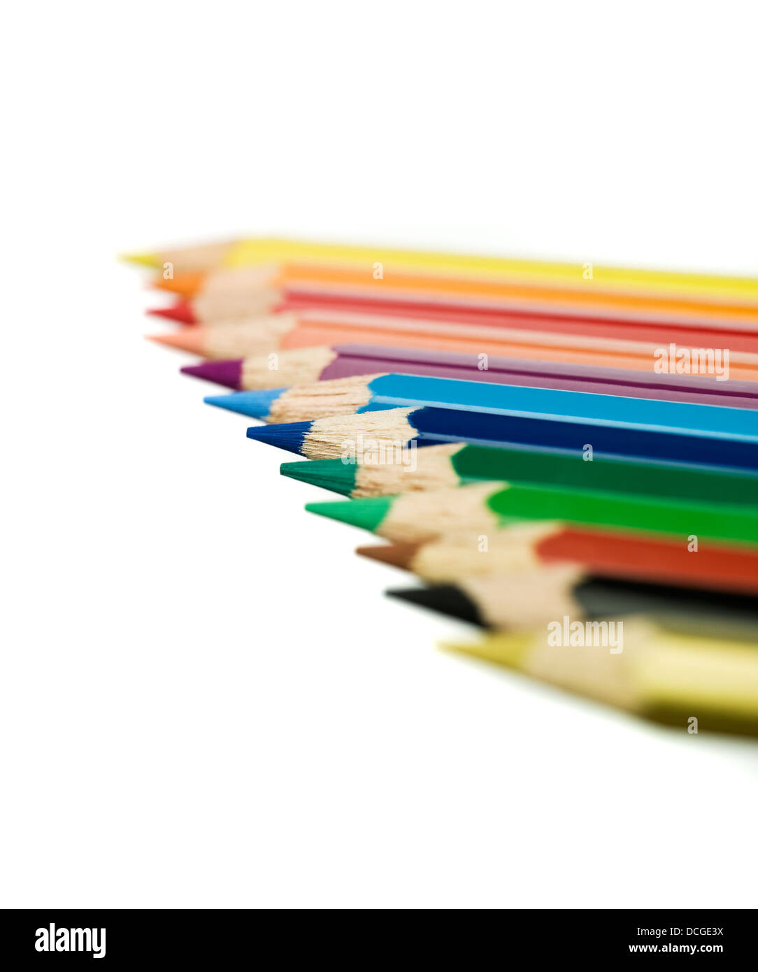 Row of colored pencils Stock Photo - Alamy