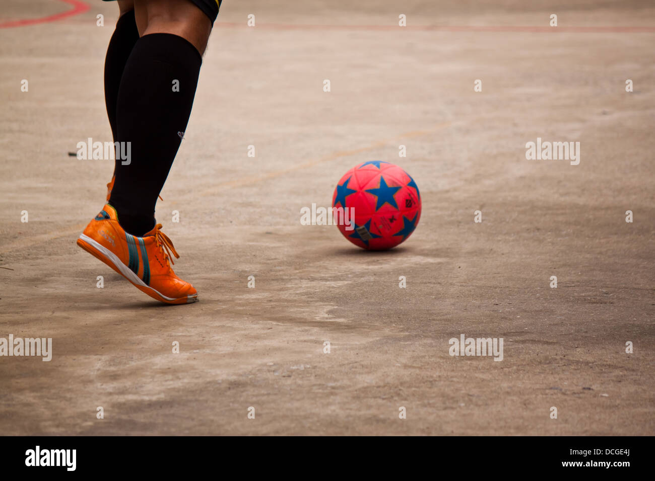 Football penalty boy feet hi-res stock photography and images - Alamy
