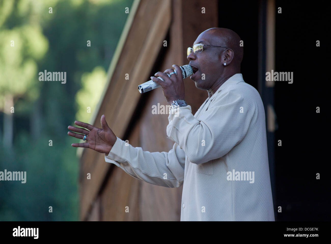 Lead singer for the band, Tower of Power, at the 2011 Telluride Jazz ...