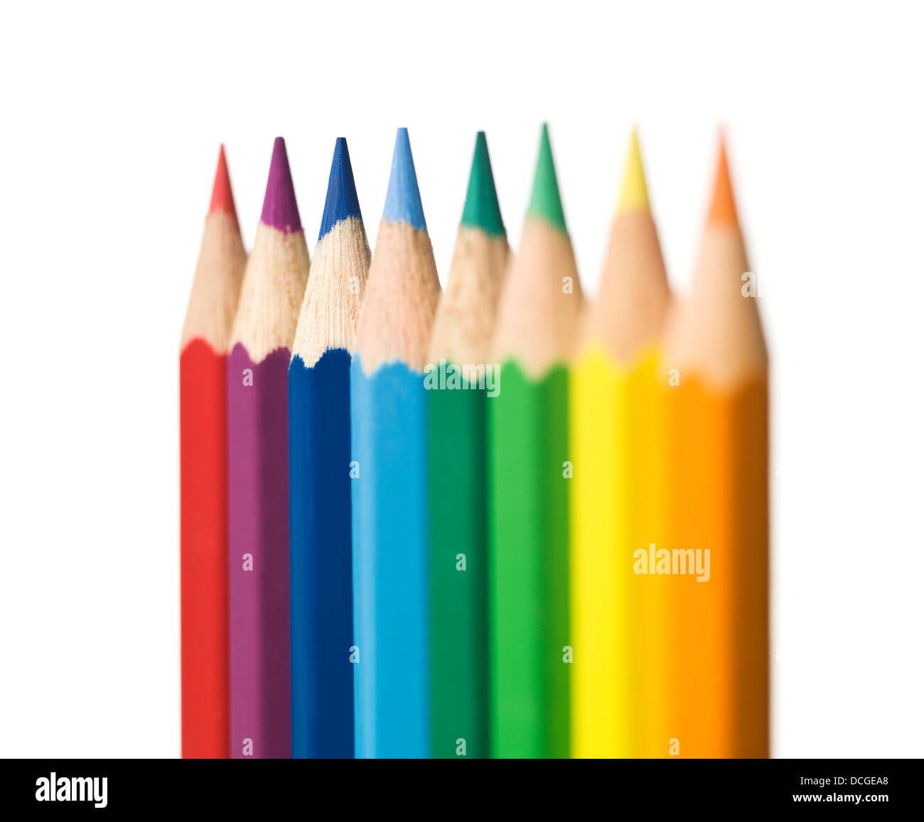 Row of color pencils Stock Photo - Alamy
