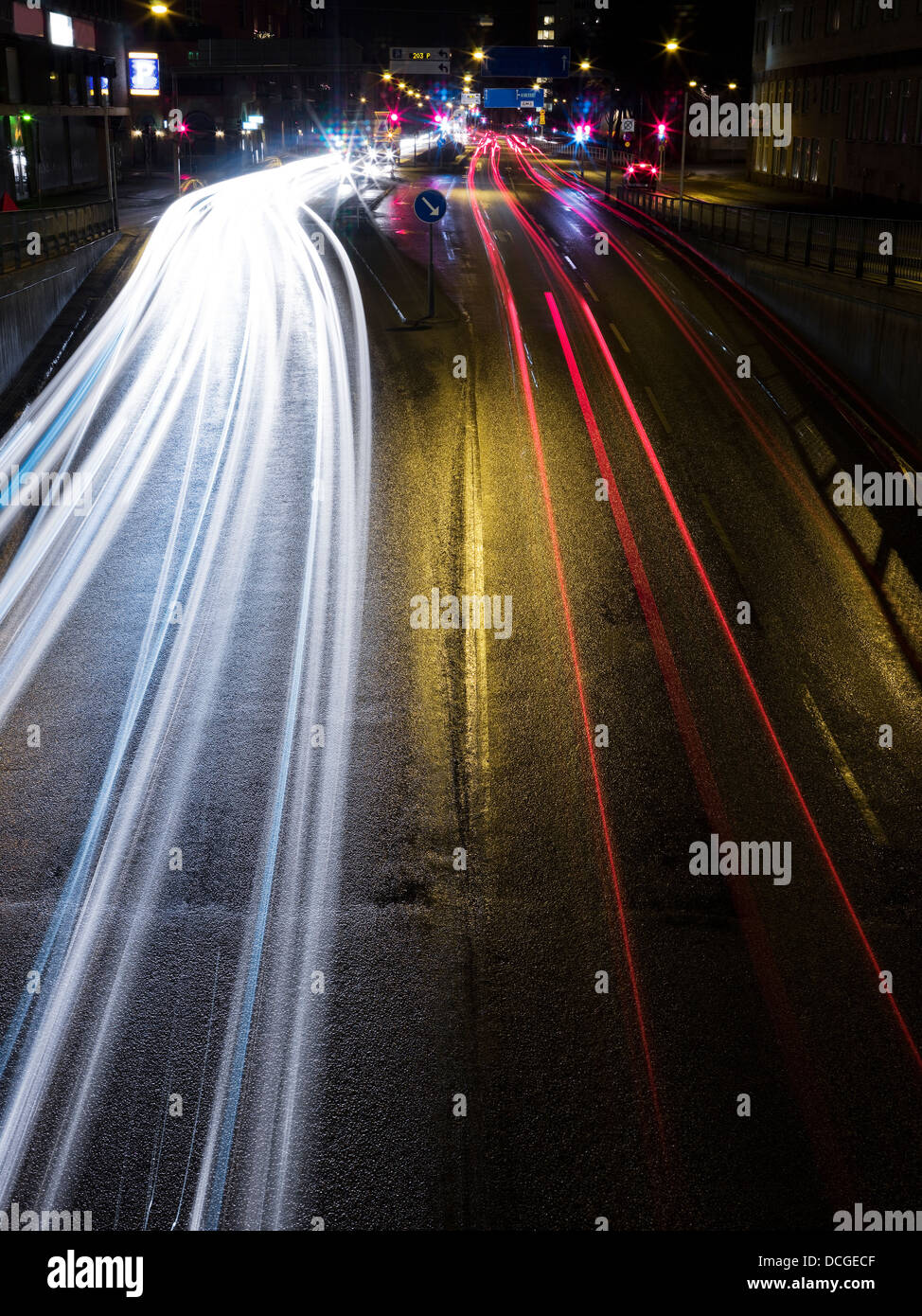 City traffic late at night Stock Photo - Alamy