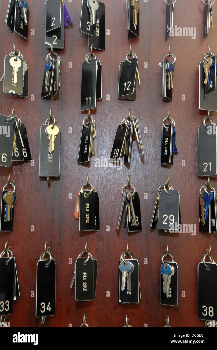 Keys organized on a board Stock Photo - Alamy