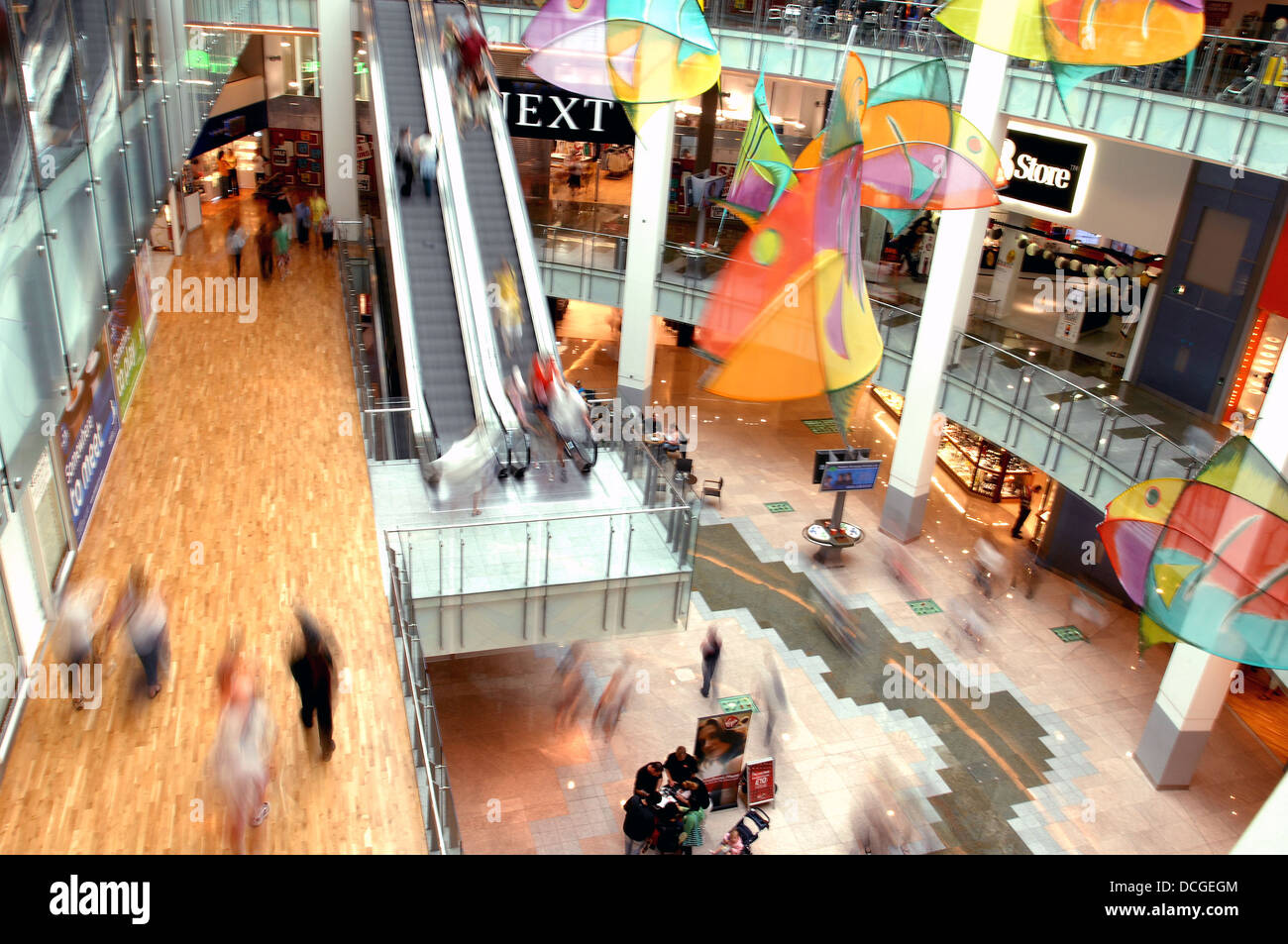 Hustle and bustle inside the Drake Circus shopping mall in Plymouth ...